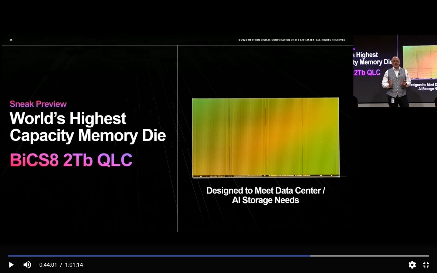 西数展示BICS 8 2TB容量QLC闪存芯片 高密度低功耗_人工智能-中关村在线