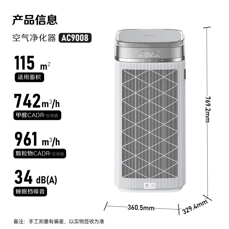 飞利浦AC9008空气净化器除醛升级，健康呼吸新选择_家电导购-中关村在线
