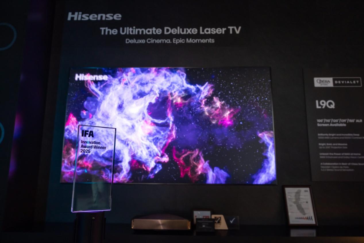 RGB-Mini LED、激光、MicroLED三大技术全球领跑！海信IFA2025狂揽七项大奖_电视新闻-中关村在线