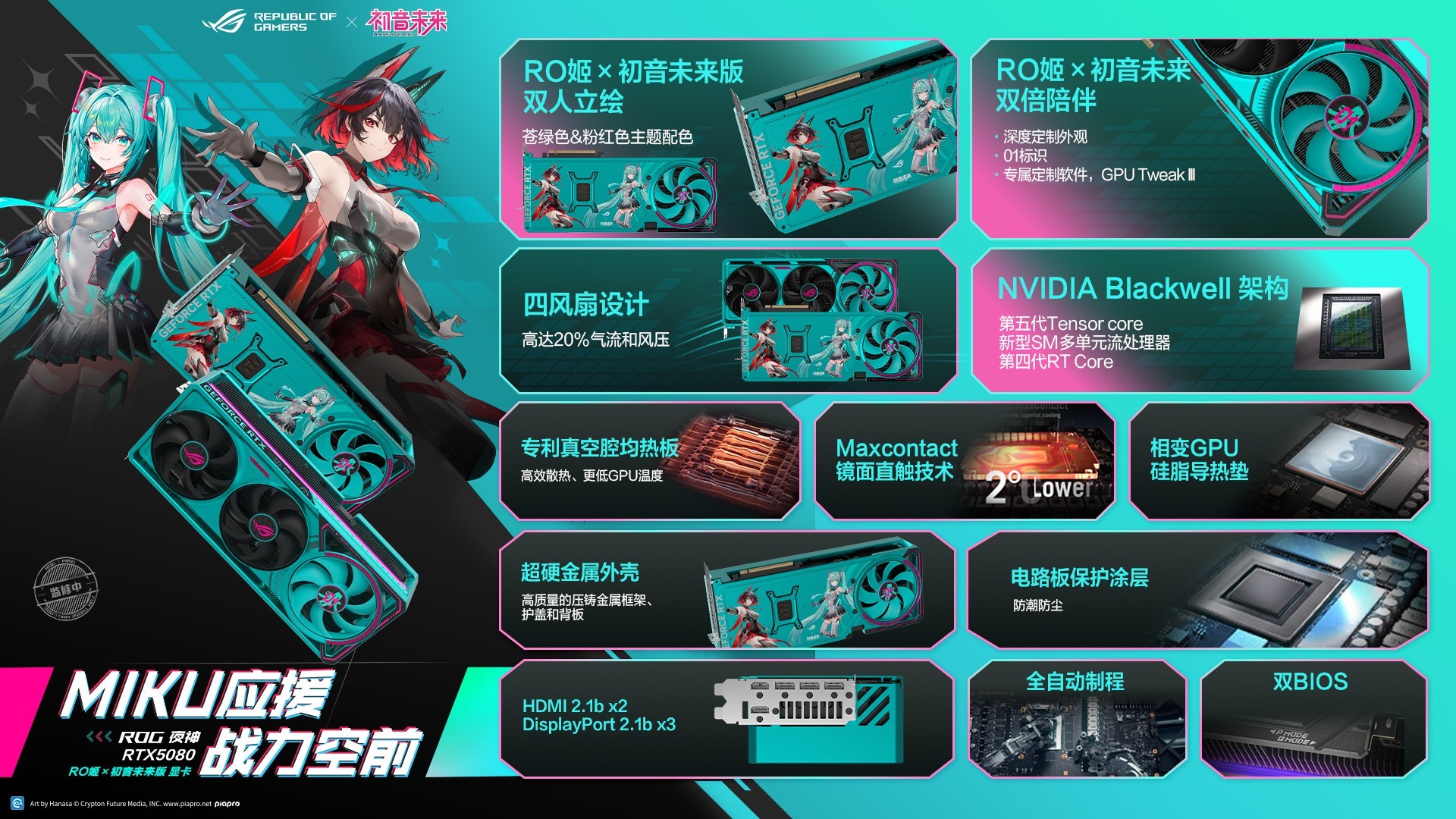 次元破壁！ROG夜神5080 RO姬x初音未来版显卡即将开售_华硕 ROG ASTRAL 夜神 RTX5080 16G GAMING_游戏硬件厂商动态-中关村在线