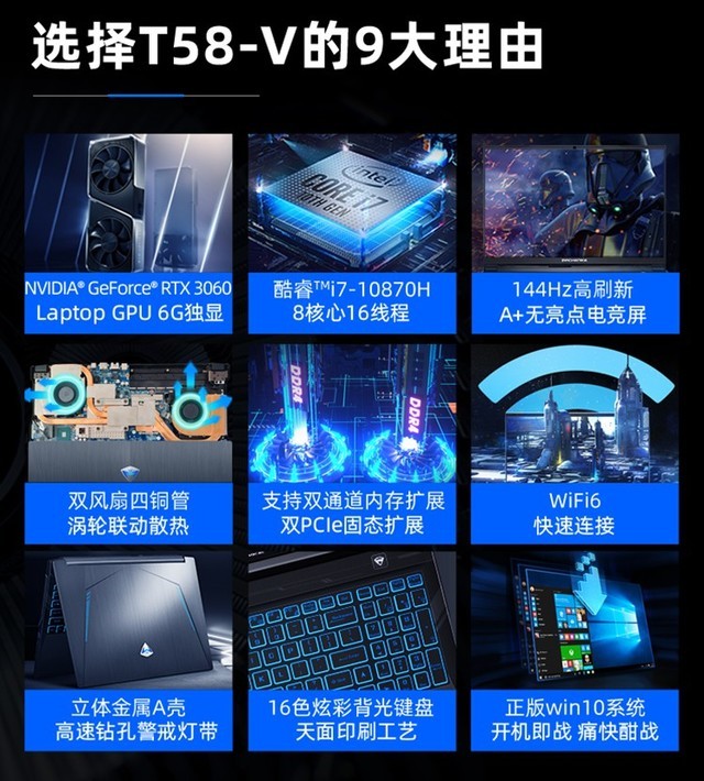 机械师逐空T58电竞版 RTX3060游戏本京东秒杀到手价仅需7299_机械师 逐空T58-V(i7 10870H/16GB/512GB/RTX3060/144Hz)_笔记本导购-中关村在线
