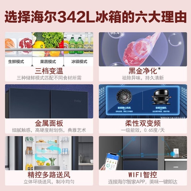 【手慢无】海尔342升法式多门电冰箱2259元限时促销_家电冰箱-中关村在线