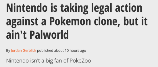 宝可梦遭抄袭？任天堂对PokeZoo游戏采取法律行动_业界资讯-中关村在线