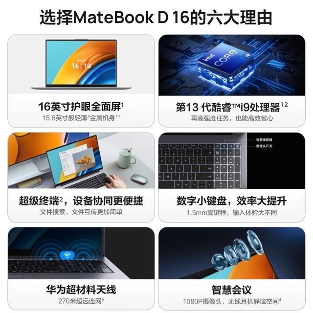 【手慢无】618特惠！华为笔记本电脑MateBook D16 2023 13代酷睿优惠200元_笔记本导购-中关村在线