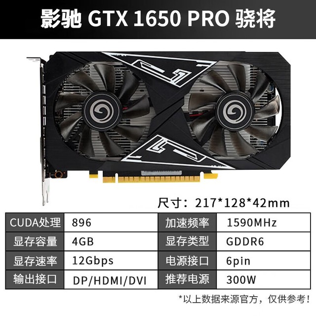 【手慢无】影驰GeForce GTX1650显卡仅售959元！限时优惠抢购中_影驰 GeForce GTX 1650 骁将_游戏硬件显卡-中关村在线