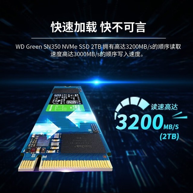 【手慢无】西部数据 Green SN350 SSD固态硬盘 四通道PCIe 仅需409元_游戏硬件存储-中关村在线