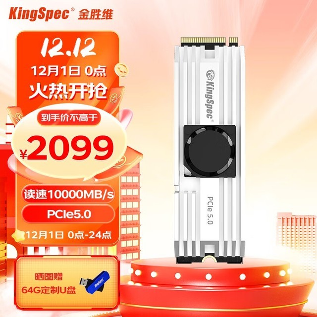 【手慢无】金胜维2000GB固态硬盘NVMe M.2接口 PCIe5.0 VP101系列 限时优惠_紫光 VP+101_游戏硬件存储-中关村在线
